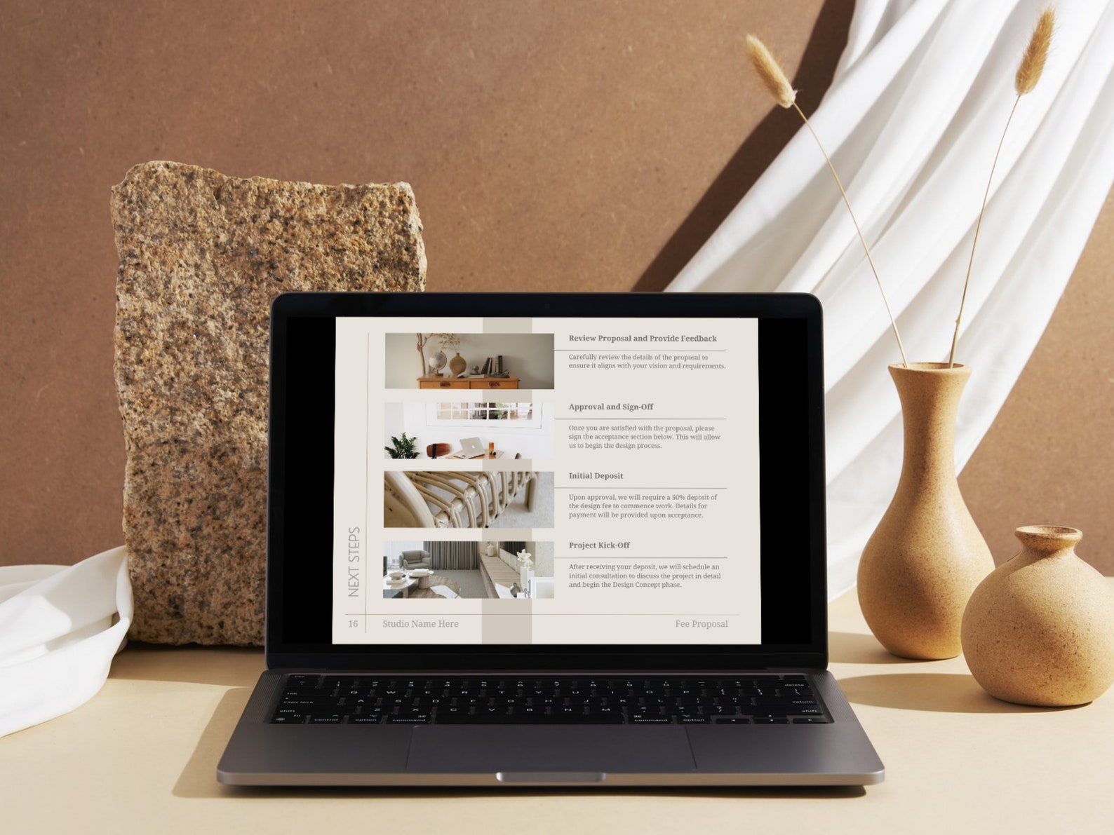 Interior Design Fee Proposal Template - Canva Powerpoint Adobe Indesign ...