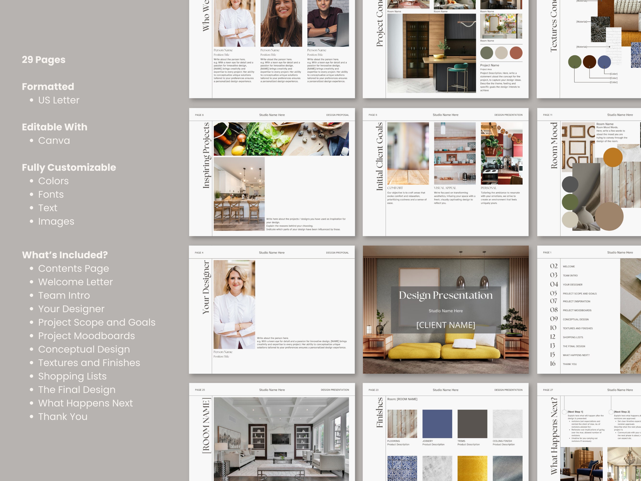Interior Design Concept Design Presentation Template With Moodboards ...