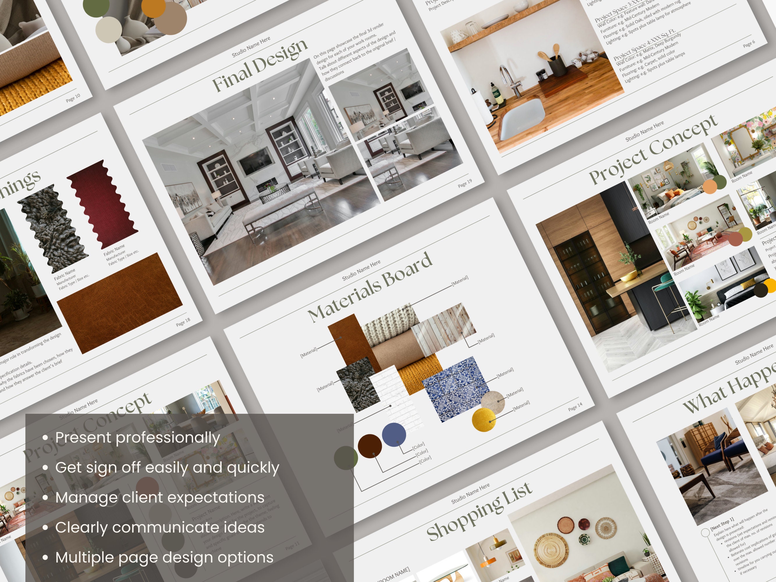 Interior Design Concept Design Presentation Template With Moodboards ...