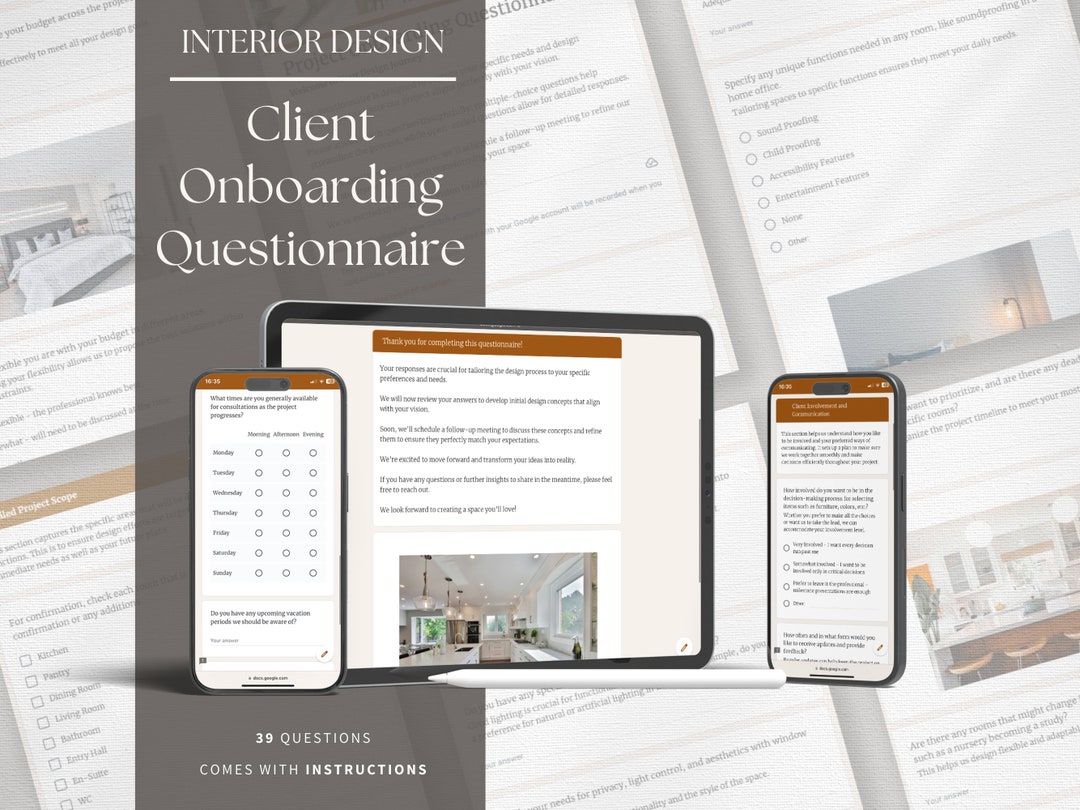 Interior Design Detailed Client Onboarding Questionnaire Google Forms ...