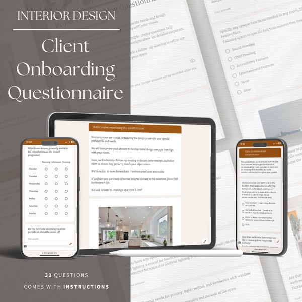 Interior Designer Client Questionnaire Template Onboarding Questions ...