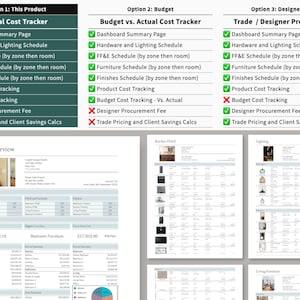 Interior Design Google Sheets Excel Product Specification Template ...