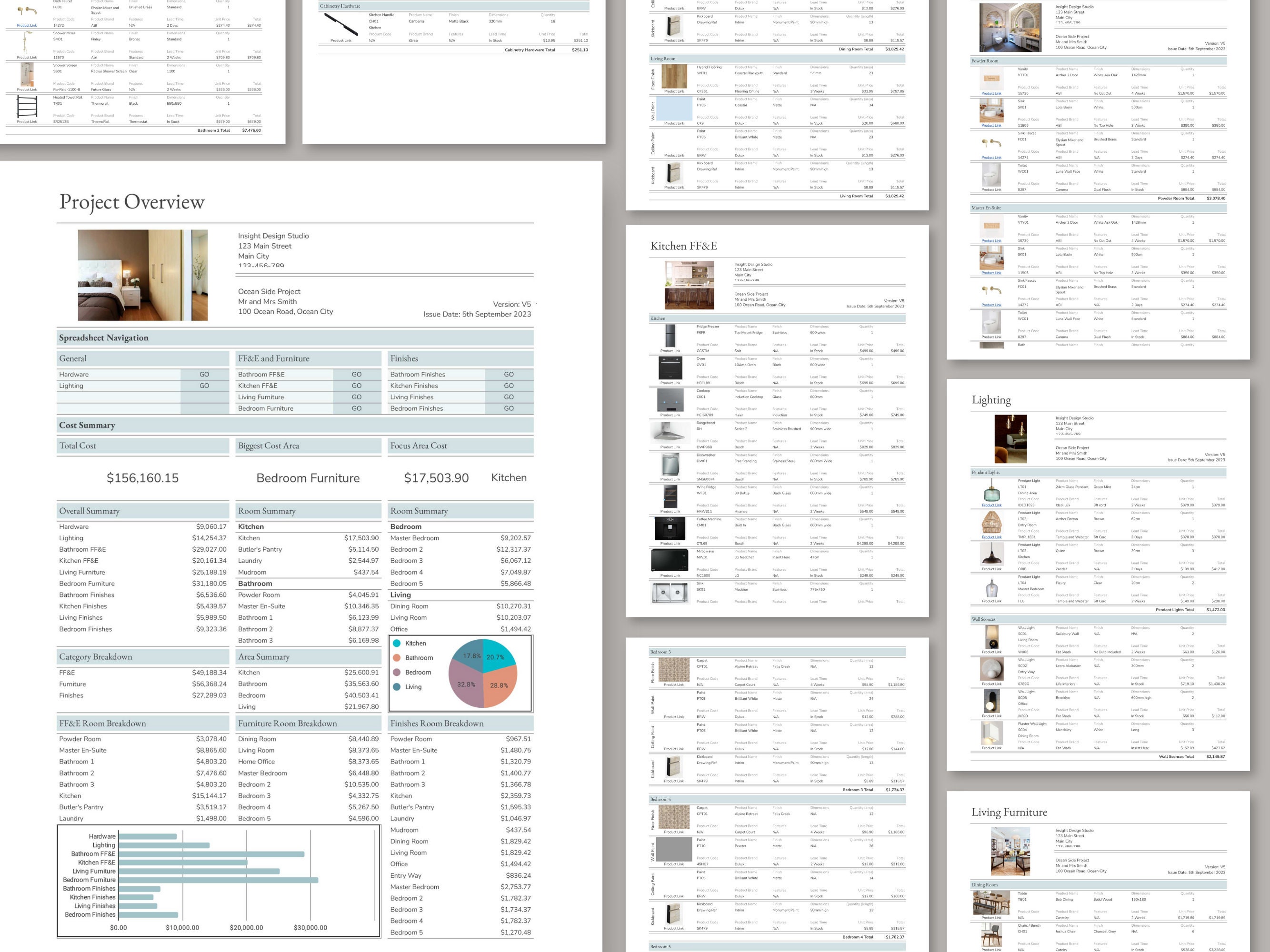 Interior Design FFE Finishes Schedule Product Specification, Furniture ...