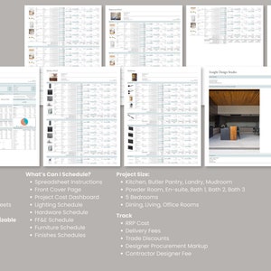 Interior Design Template FF&E Finishes Schedule, Procurement Fee Profit ...