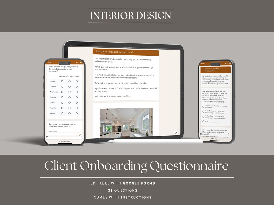 Interior Design Detailed Client Onboarding Questionnaire Google Forms ...