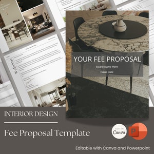 Interior Design Fee Proposal Template - the Finley - Canva Powerpoint ...