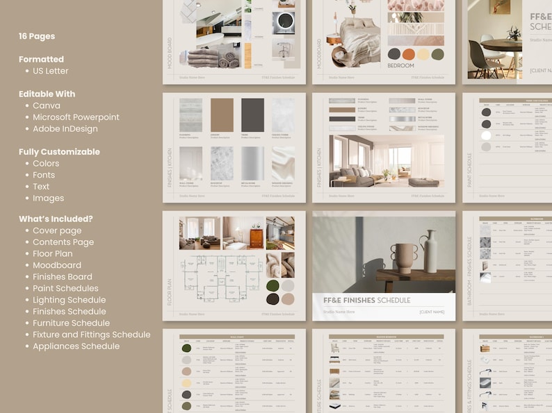 FFE Finishes Schedule and Design Presentation Template Bundle for ...