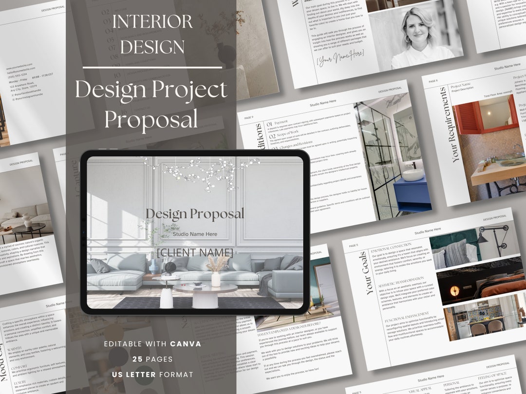 Interior Design Template - Project Proposal Canva - Professional Design ...