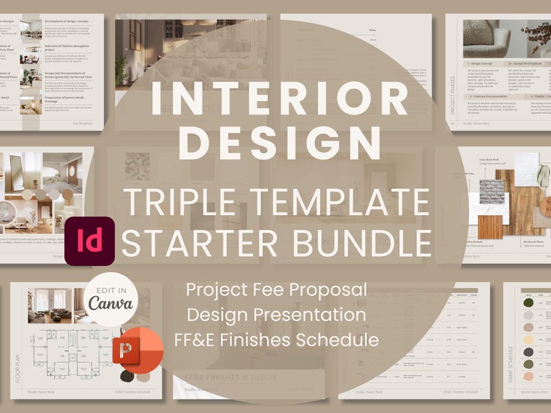 Interior Design Business Template Starter Bundle - Fee Proposal, FFE ...