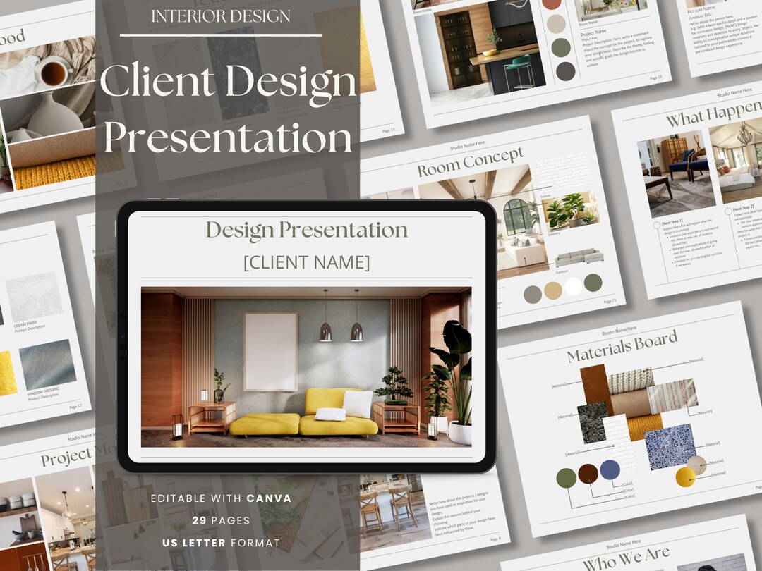 Interior Design Concept Design Presentation Template With Moodboards ...