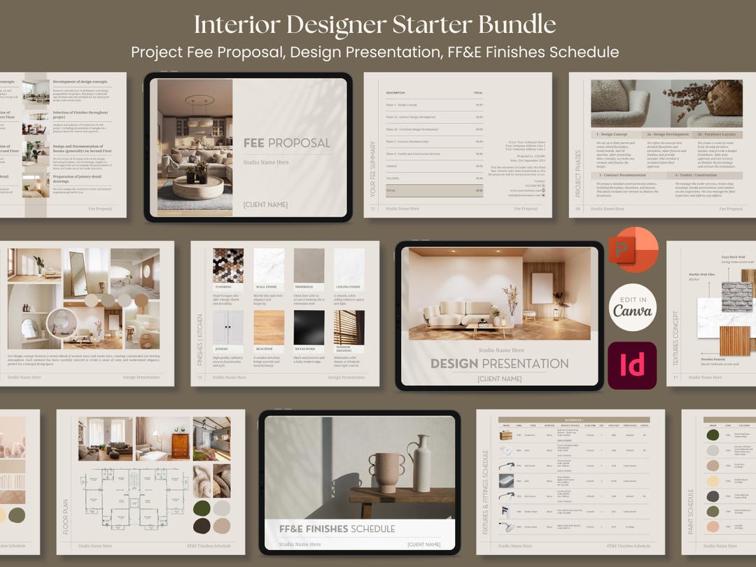 Interior Design Business Template Starter Bundle Fee Proposal, FFE ...