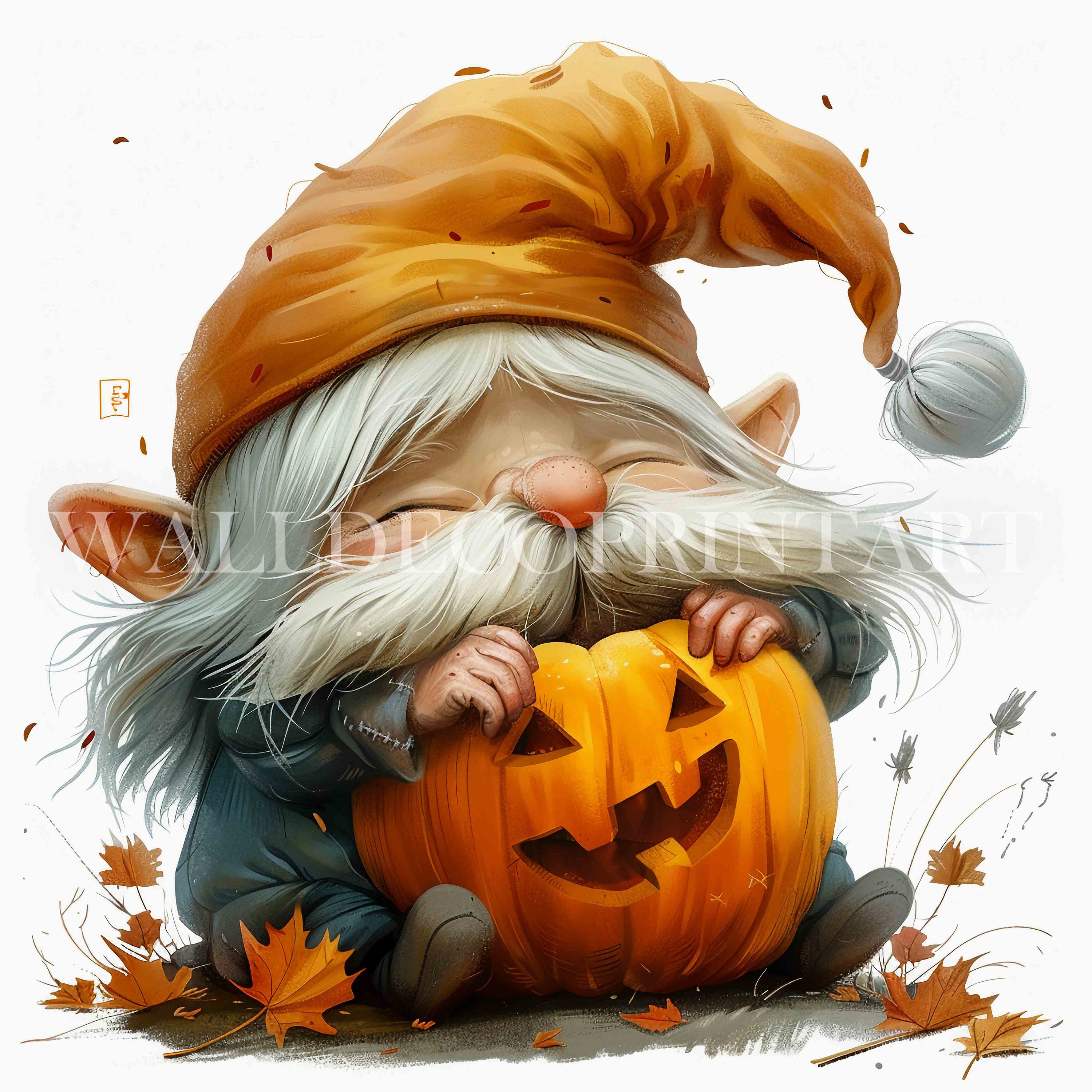 17 Cute Halloween Gnome Clipart Bundle - High Quality Images - Digital ...