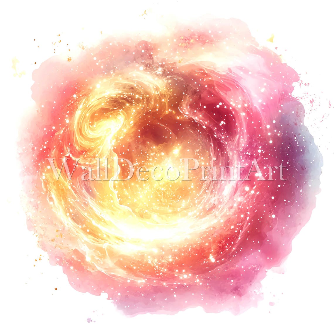 12 Pink & Gold Dreamy Splashes Clipart - High Quality JPG - Digital ...