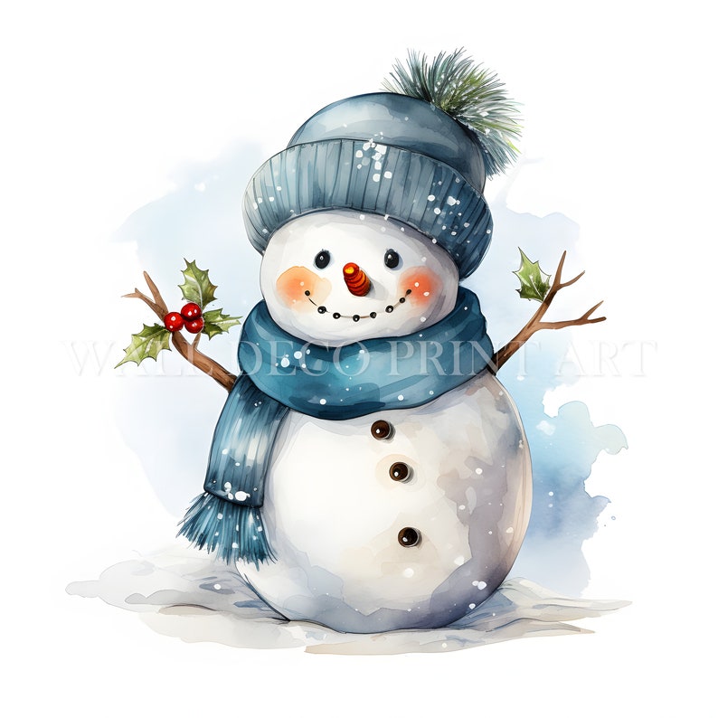 Beautiful Snowman Clipart Bundle 10 High Quality JPG - Etsy