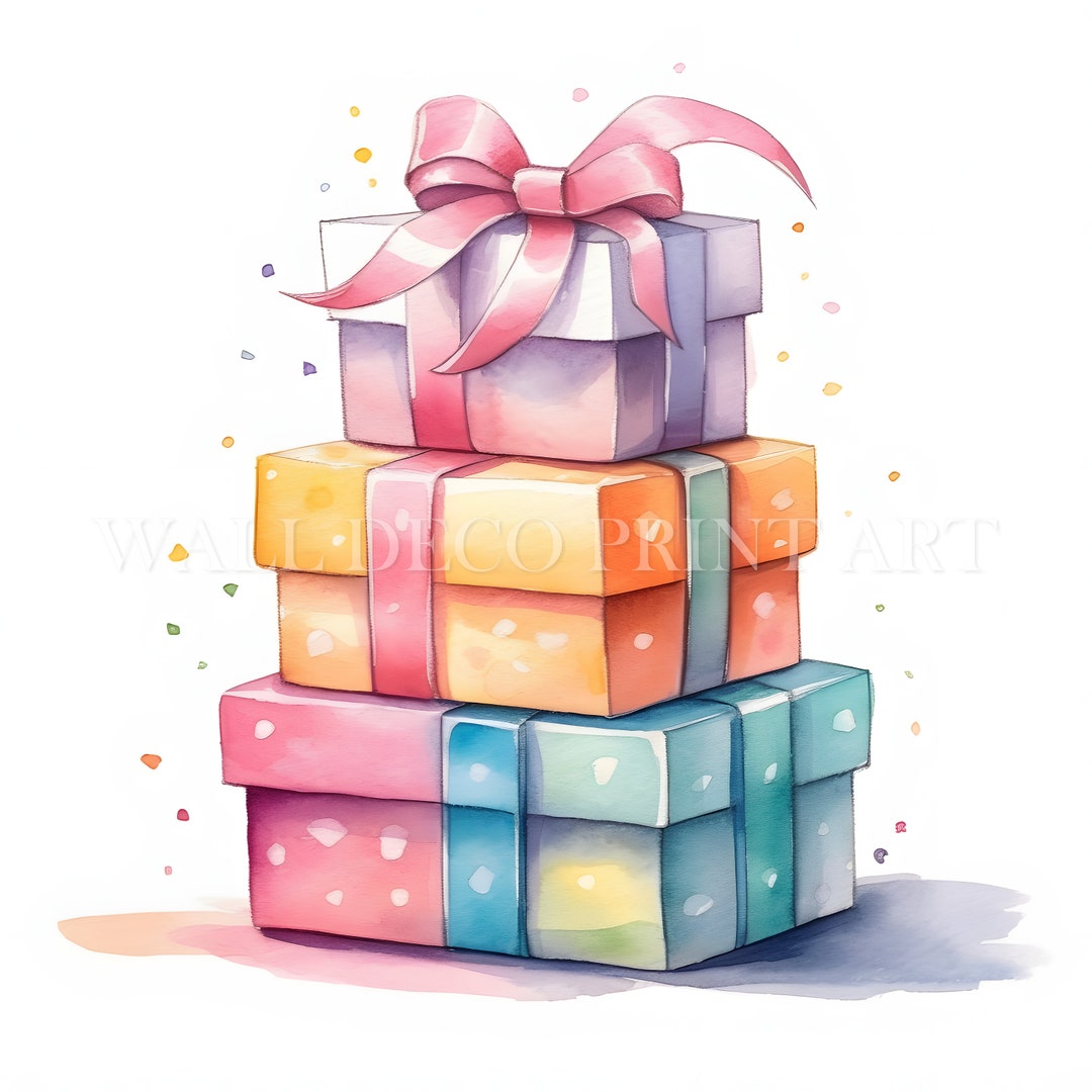 Birthday GIFTS Pastel Clipart Bundle - 10 High Quality JPG - Digital ...