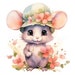 Cute Spring Flower Mouse Clipart Bundle - 10 High Quality JPG - Digital ...