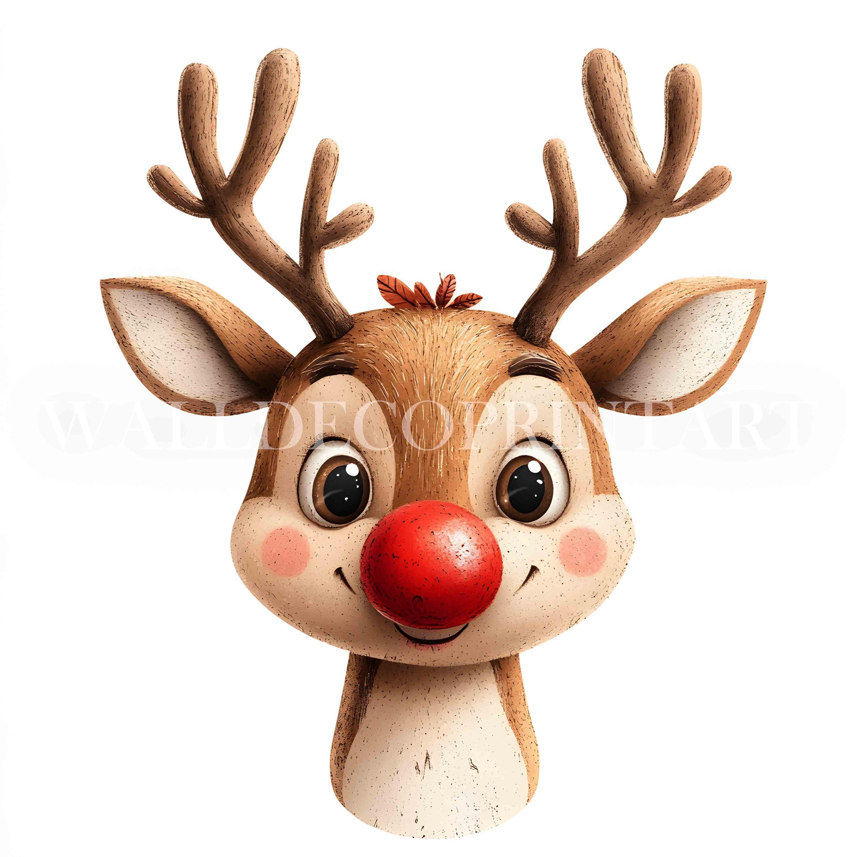 10 Christmas Reindeer Clipart Bundle - High Quality JPG - Digital ...