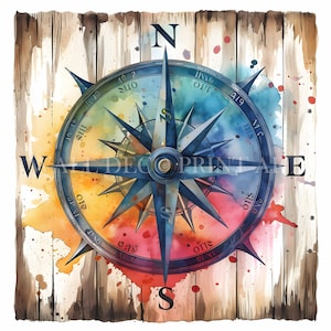 Colorful Compass Clipart Bundle - 12 High Quality Jpgs - Digital ...