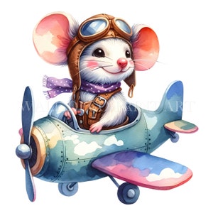 Cute Mouse in Airplane Clipart Bundle - 10 High Quality JPG - SOFT ...
