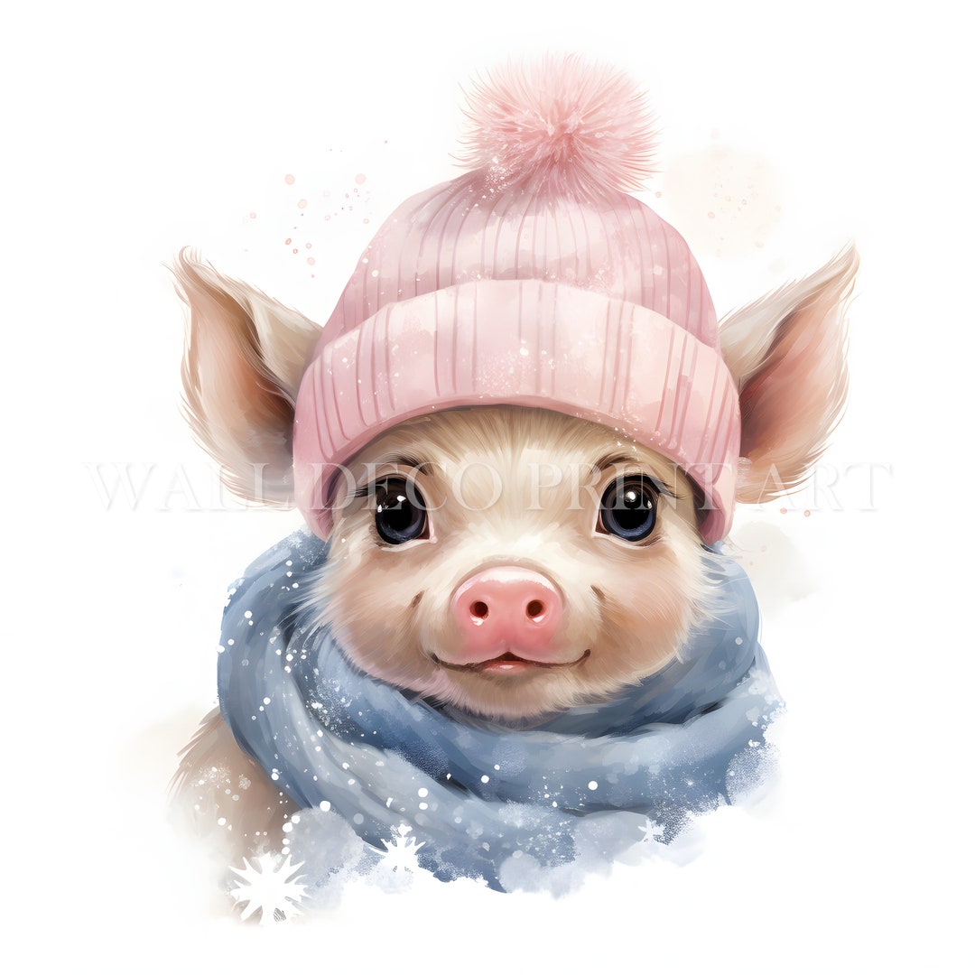 Christmas Pig Clipart Bundle - 1 PNG & 12 High Quality JPG - Digital ...