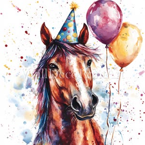10 Happy Birthday Horse Clipart Bundle - High Quality Jpgs - Digital ...