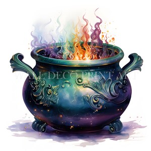 Halloween Bubbling Cauldron Clipart Bundle - 10 High Quality JPG ...