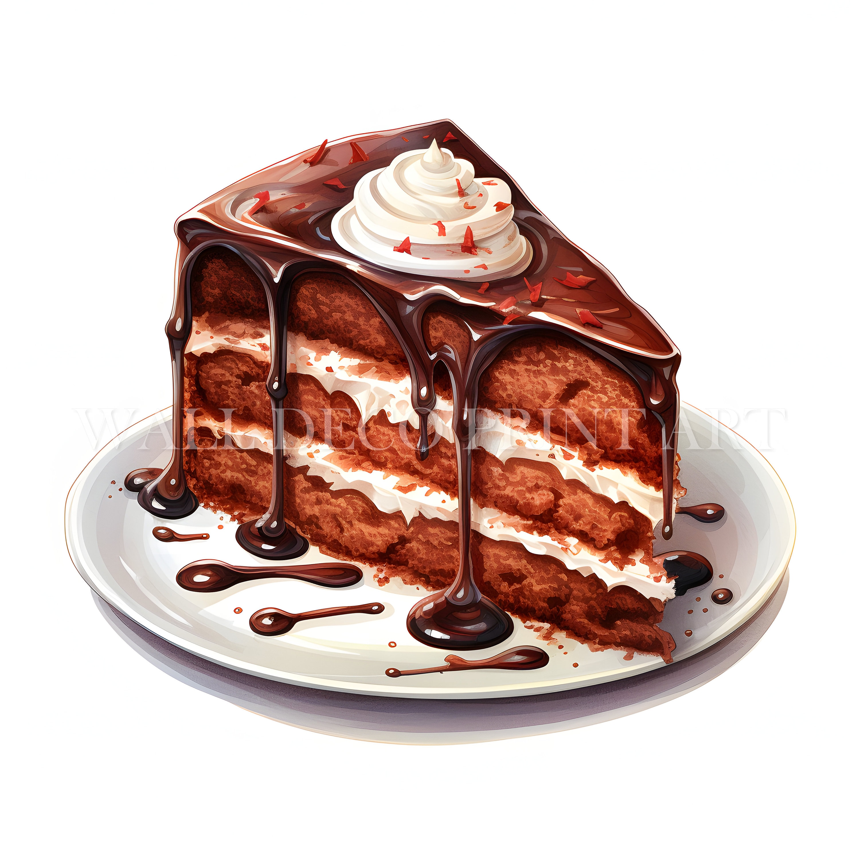 Slice of Chocolate Cakes Clipart 10 High Quality Jpgs - Etsy