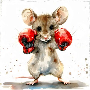 Cute Boxing Mouse Clipart Bundle - 10 High Quality Jpgs - Digital ...
