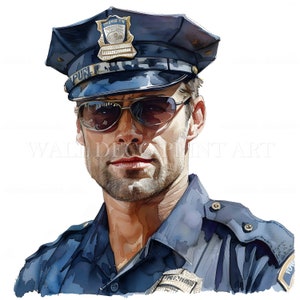10 Police Portrait Clipart - High Quality JPG - Digital Downloads ...