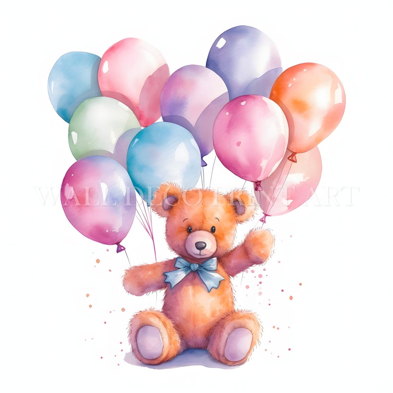 Birthday BEAR Clipart Bundle 10 High Quality Jpgs Digital - Etsy