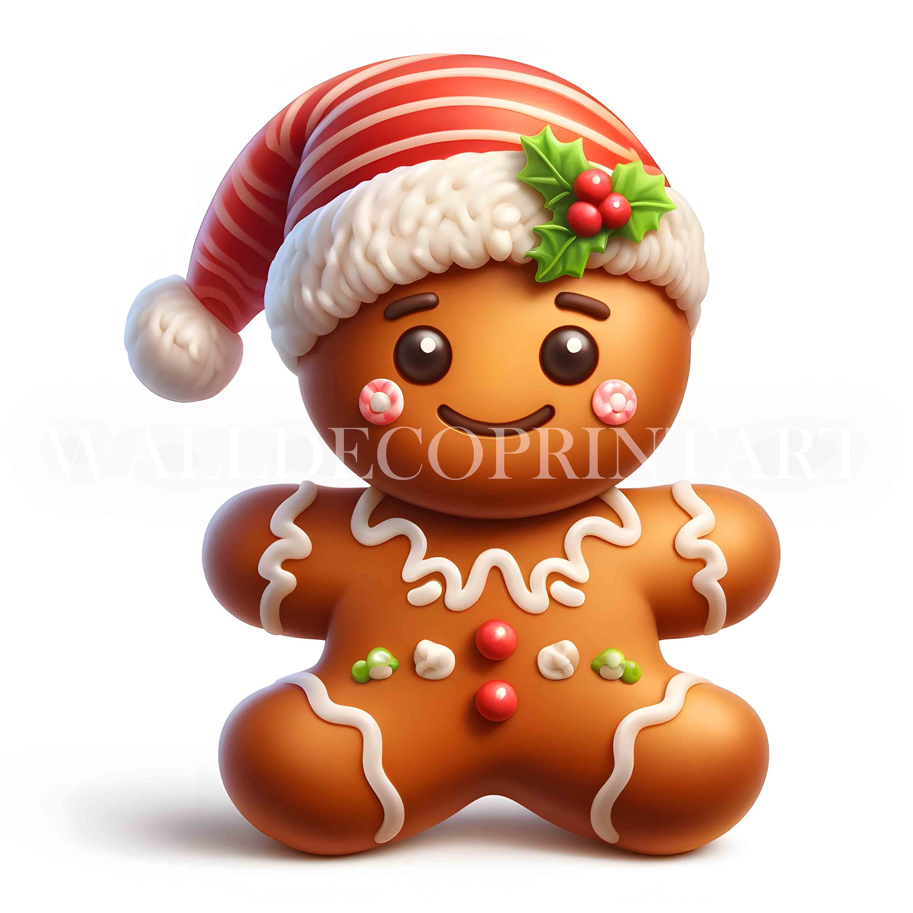 10 Christmas Gingerbread Clipart Bundle 2 - High Quality Jpgs - Digital ...
