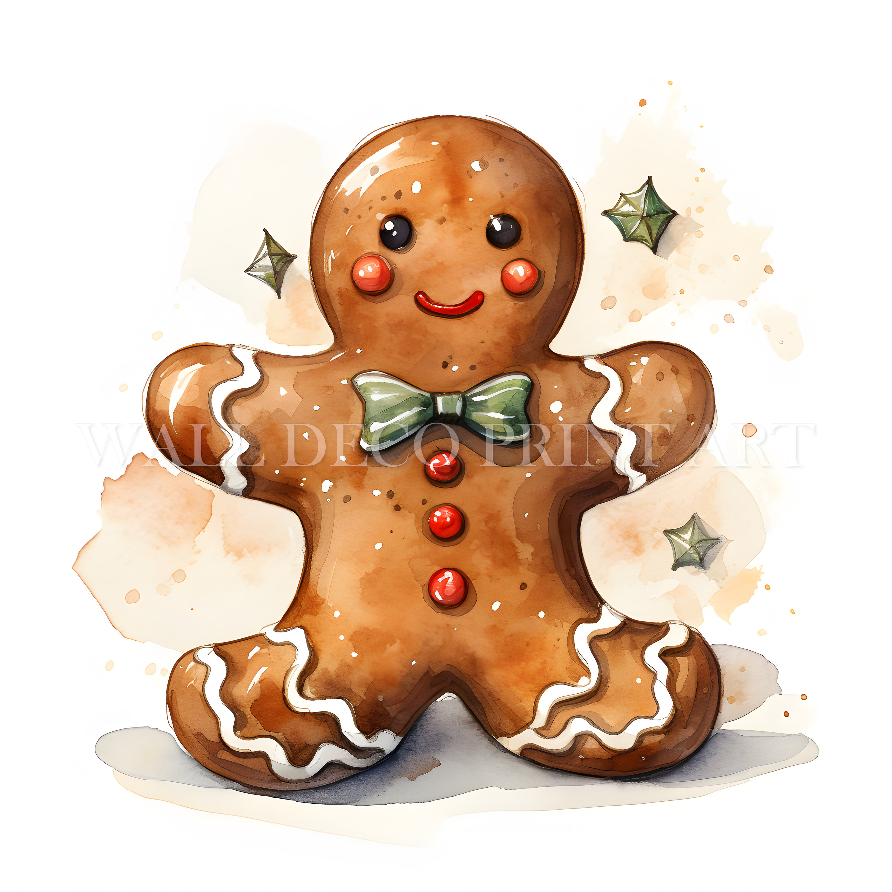 Cute Gingerbread Man Clipart Bundle 12 High Quality JPGS - Etsy