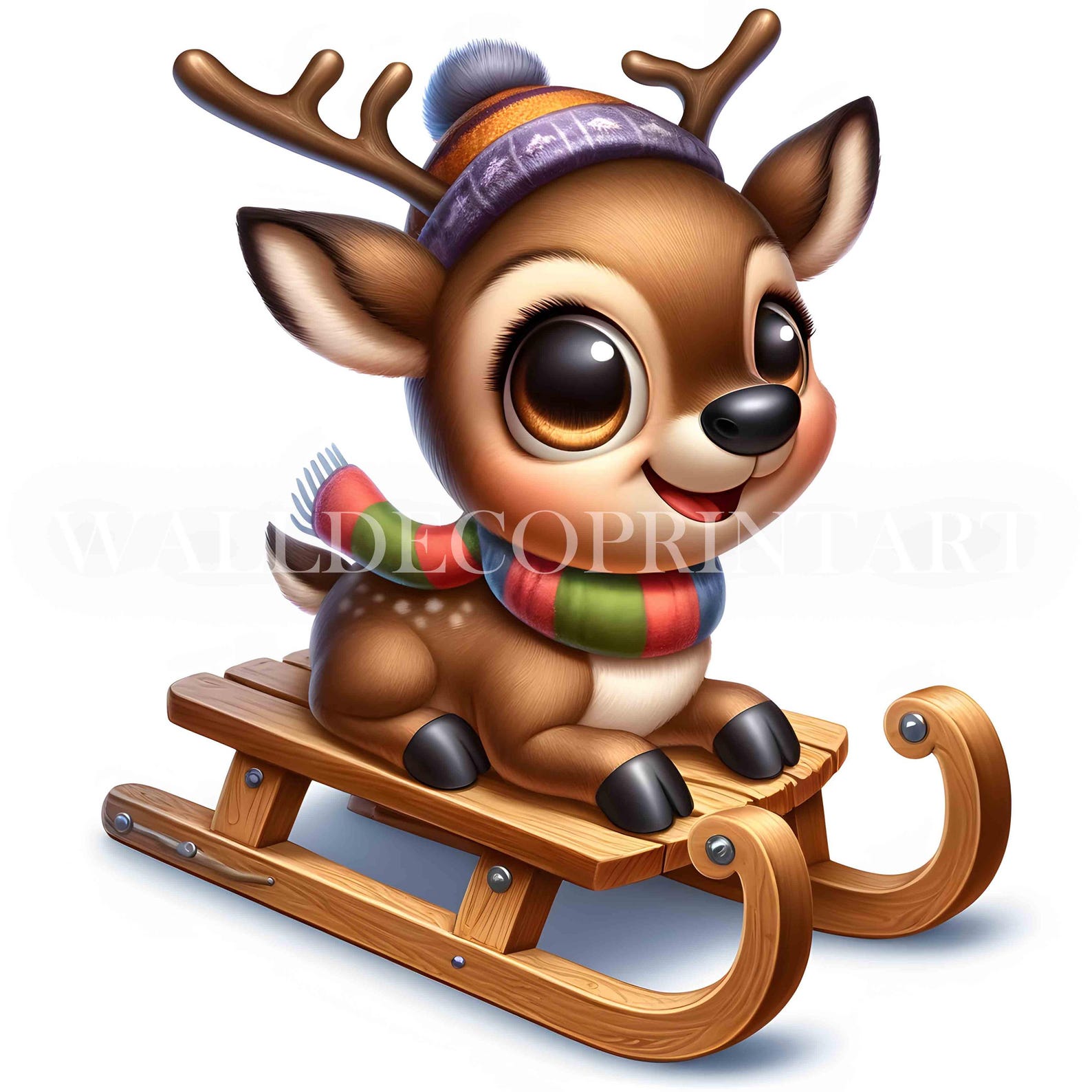 12 Christmas Winter Reindeer Clipart Bundle - High Quality JPG ...