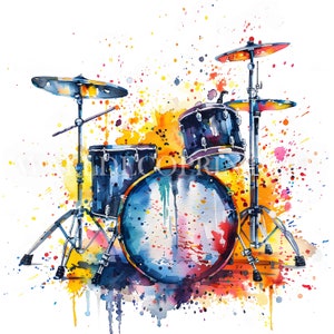 10 Colorful Drums Clipart Bundle - High Quality Images - Digital ...