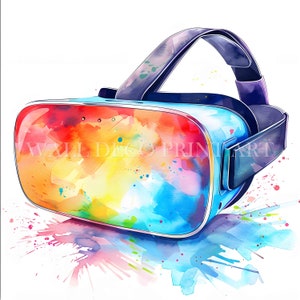 Modern VR Headset Clipart Bundle - 10 High Quality Images - Digital ...