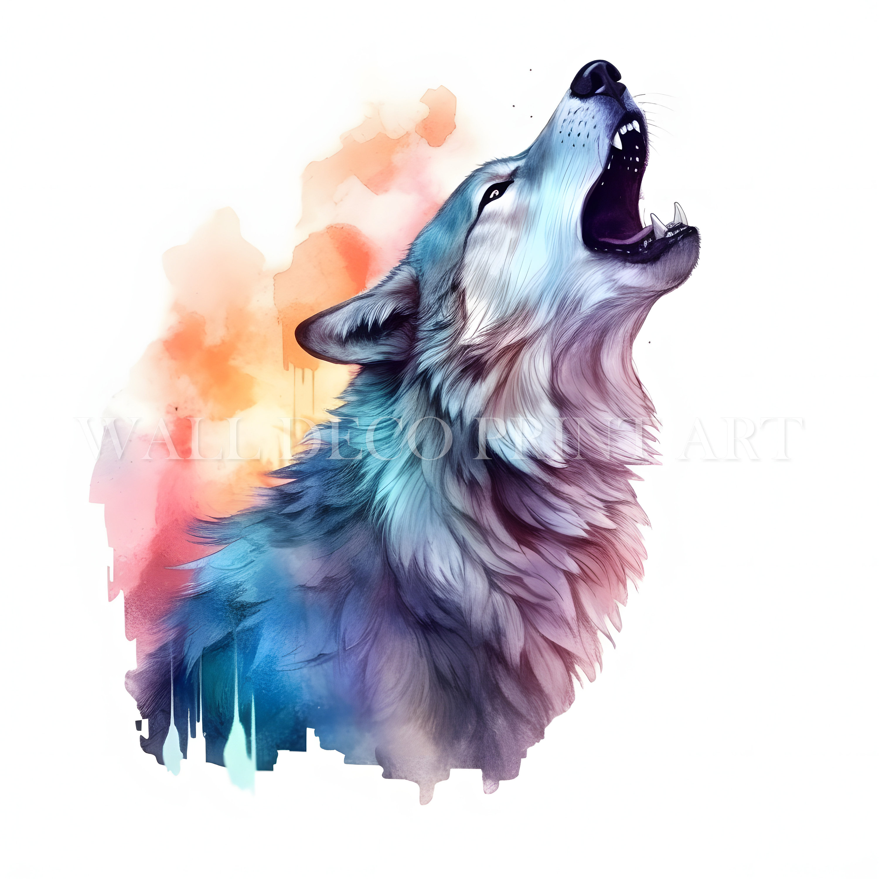 Howling Wolf Clipart Bundle 13 High Quality Jpgs Digital - Etsy