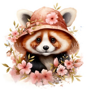 Cute Spring Flower Red Panda Clipart Bundle - 10 High Quality JPG ...
