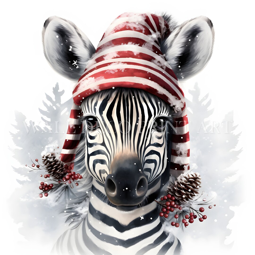 Christmas Zebra Clipart Bundle - 10 High Quality JPG - Digital ...