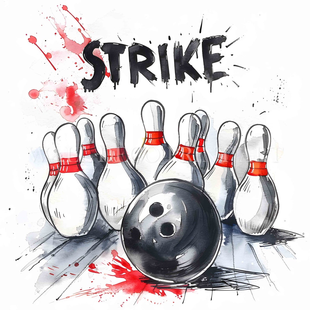 Bowling STRIKE Clipart Bundle - 10 High Quality Jpgs - Digital ...