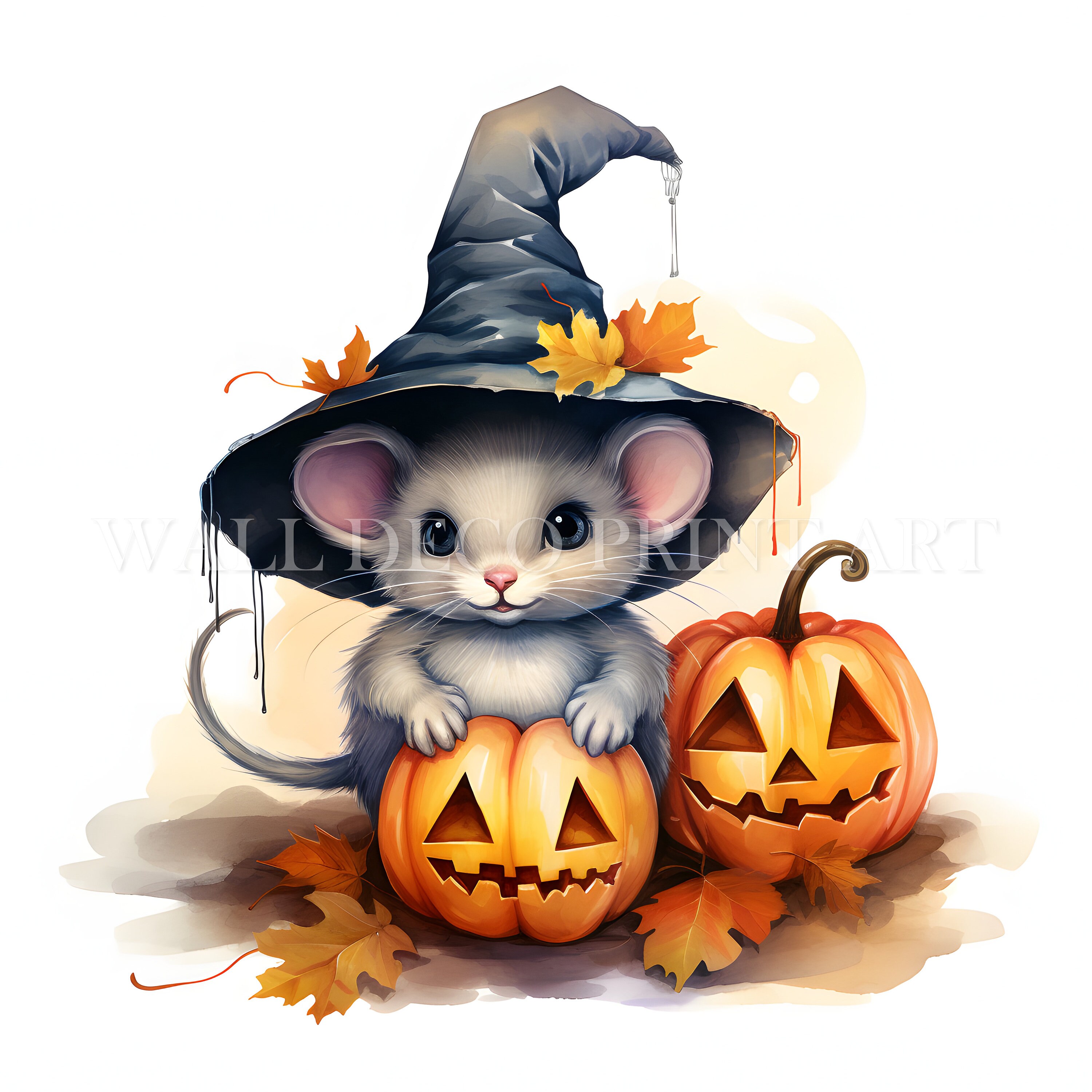 Cute Halloween Mouse Clipart Bundle - 10 High Quality Jpgs, Digital ...