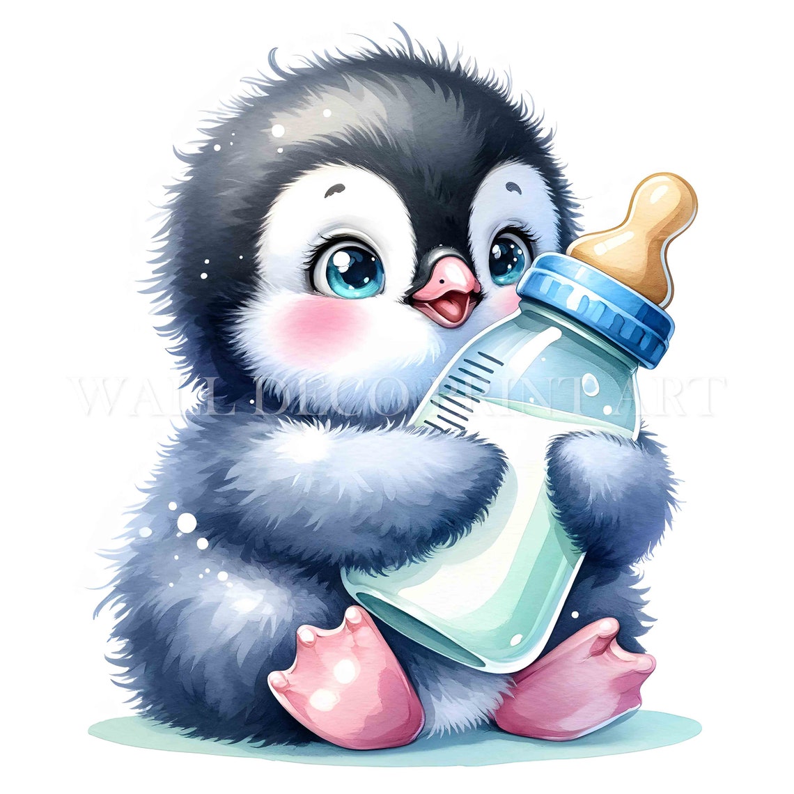 Baby Penguin and Bottle Clipart Bundle - 10 High Quality Images ...