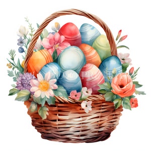 Easter Baskets Clipart Bundle SET 2 - 11 High Quality JPG - Digital ...
