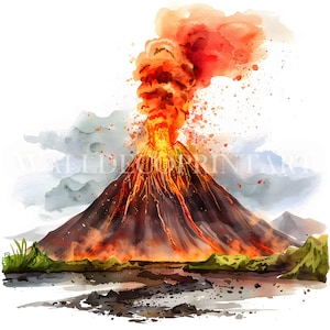 11 Active Volcano Clipart - High Quality Jpgs - Digital Downloads ...