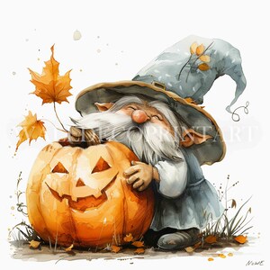 17 Cute Halloween Gnome Clipart Bundle - High Quality Images - Digital ...