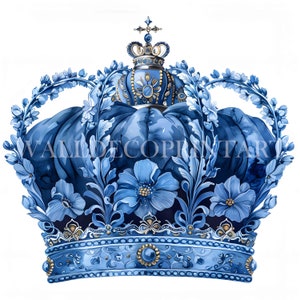 10 Blue Crowns Clipart Bundle - High Quality JPG - Digital Download ...