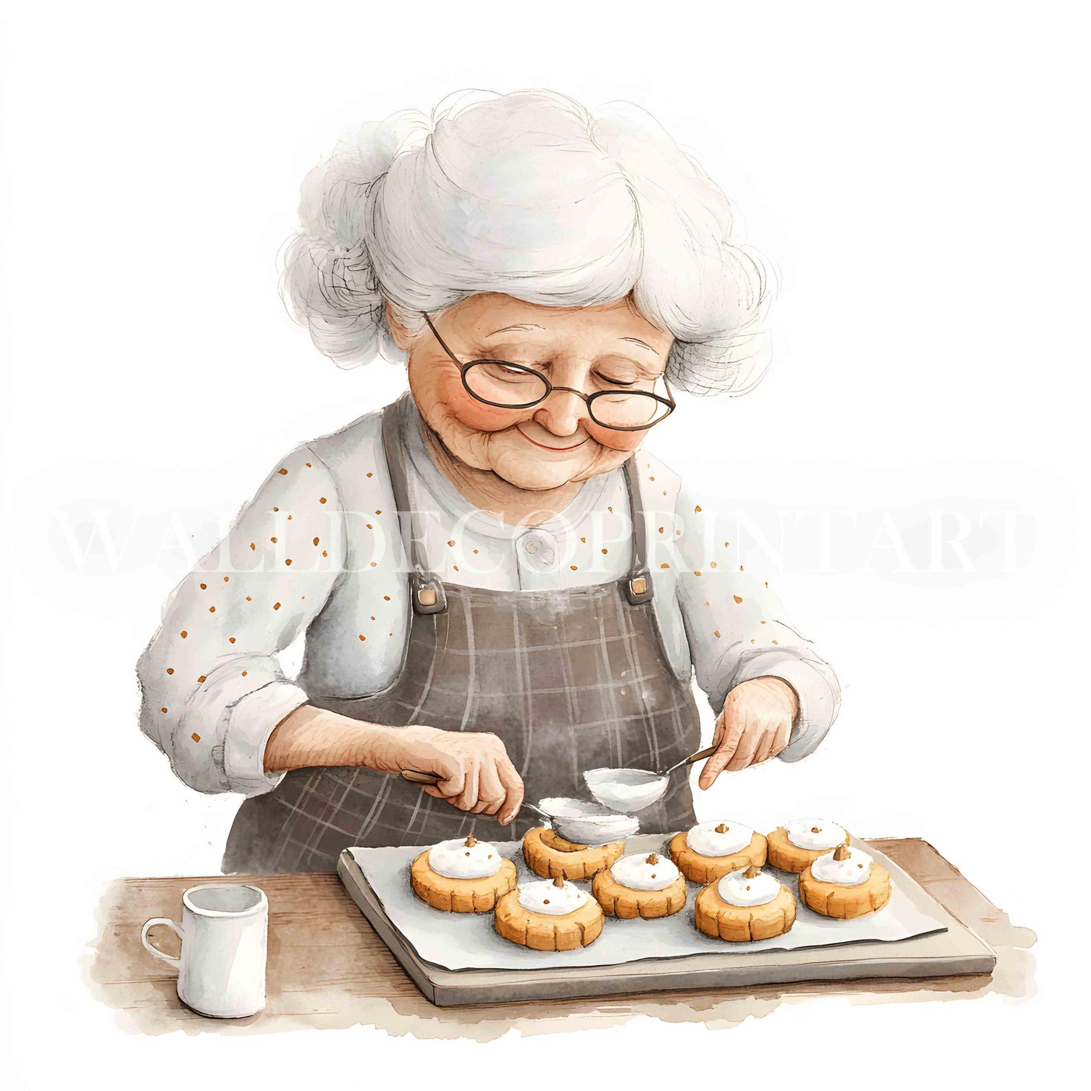 10 Baking Grandma Clipart - High Quality Jpgs - Digital Downloads ...