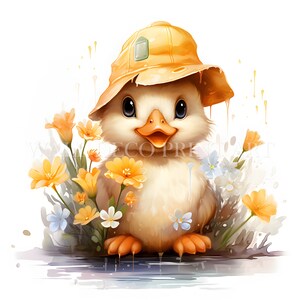 Little Spring Flower Duck Clipart Bundle - 10 High Quality JPG ...