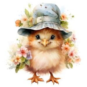 Cute Spring Flower Chicken Clipart Bundle - 10 High Quality JPG ...
