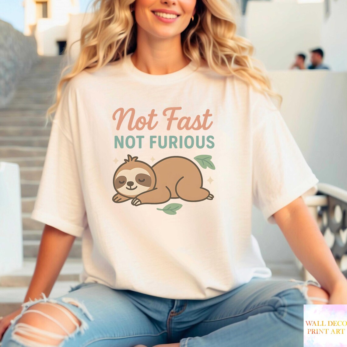 Funny Sloth Clipart: Not Fast Not Furious, Watercolor PNG (digital ...