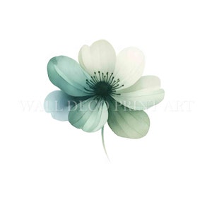 Green Simple Flowers Clipart Bundle - 12 High Quality JPG - Digital ...